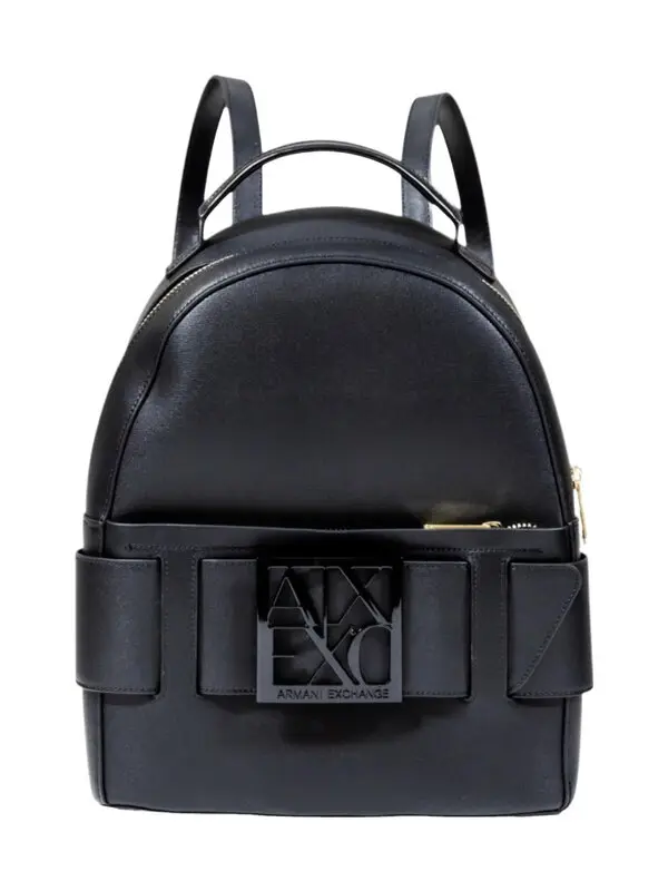 Armani Exchange Logo Plaque Backpack - Black