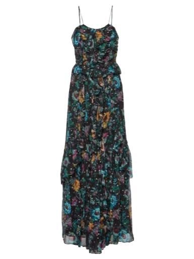 Ulla Johnson Ruffled-edge Floral Maxi Dress - Black