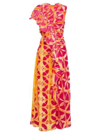 Ulla Johnson Printed Maxi Dress With Ruffles - Red