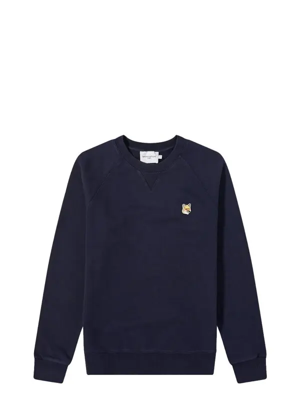 Maison Kitsuné Fox Head Patch Crewneck Sweatshirt - Black