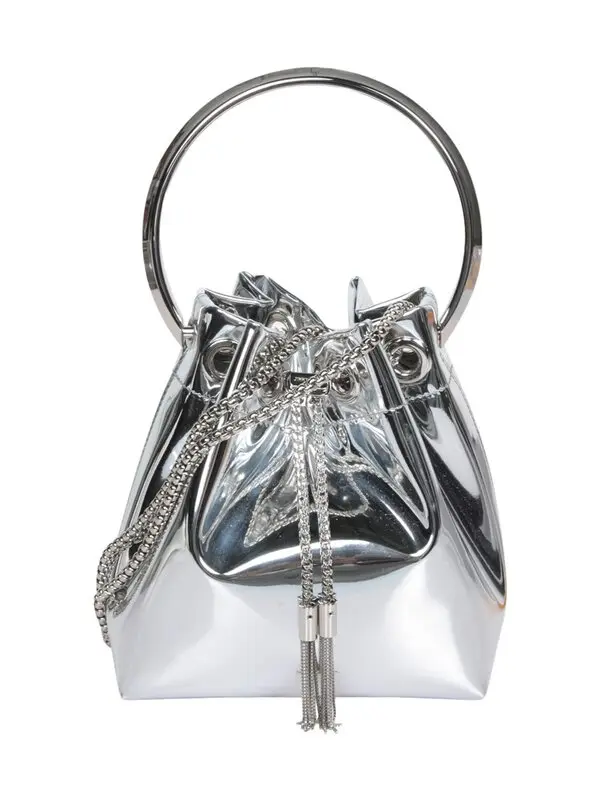 JIMMY CHOO Bon Bon Bucket Bag With Metal Bracelet Top Handle - Metallic