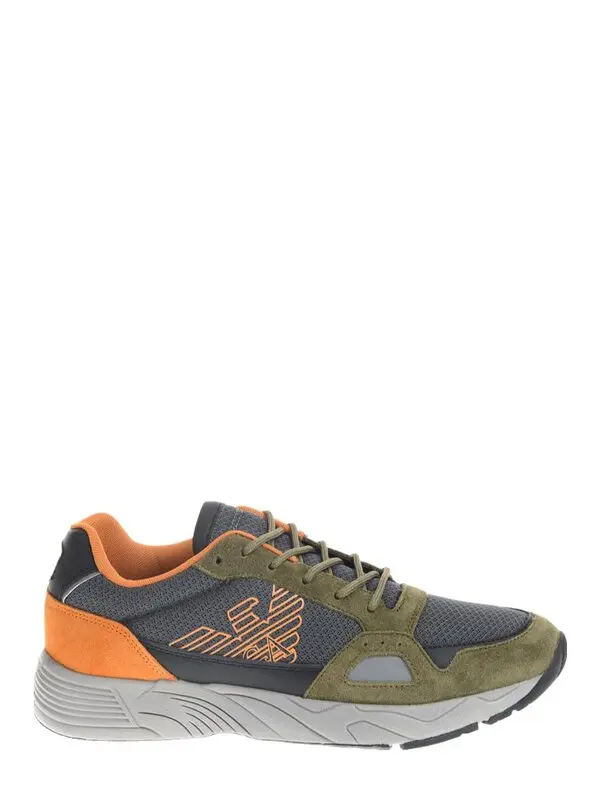 Emporio Armani Logo Detailed Lace-up Sneakers - Gray