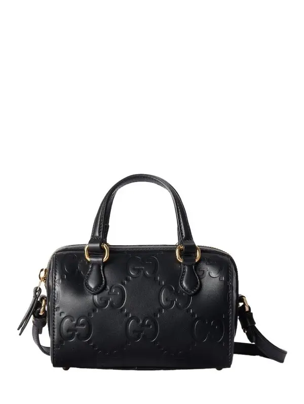 Gucci Gg Embossed Leather Mini Bag - Black