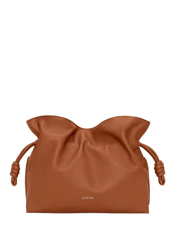 Loewe Medium Flamenco Clutch In Nappa Calfskin - Brown