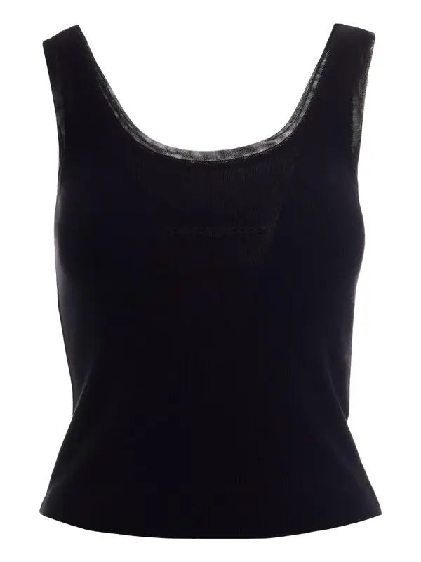 Patrizia Pepe Sleeveless Vest - Black