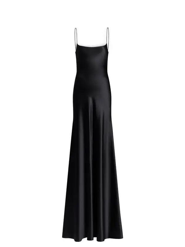 Alaïa Silk Slip Dress - Black