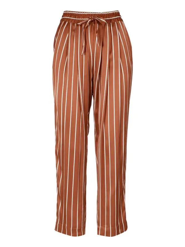 SEMICOUTURE Keza Striped Straight-leg Trousers - Brown