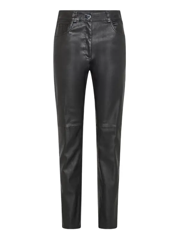 Seventy Straight-leg Leather Trousers - Black