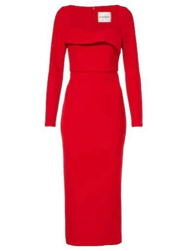 Roland Mouret Draped Crêpe Midi Dress - Red