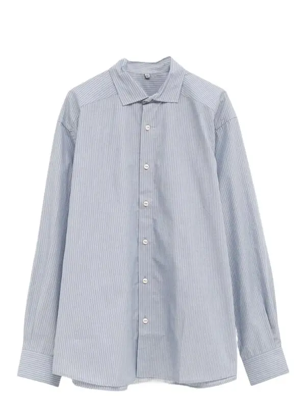 BASERANGE Striped Shirt With Lapel Collar - Gray