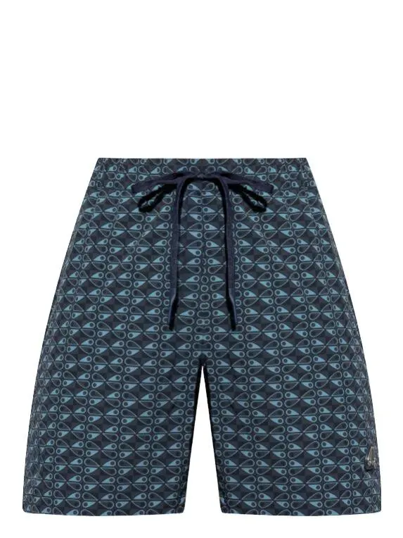 Moose Knuckles Monogram-pattern Swim Shorts - Black