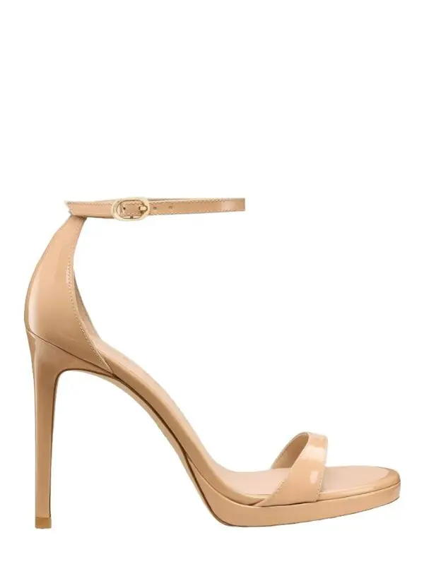 STUART WEITZMAN Nudist Platform Stiletto Sandals - Adobe Beige