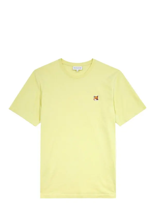Maison Kitsuné Fox Head Patch Crewneck T-shirt - Yellow