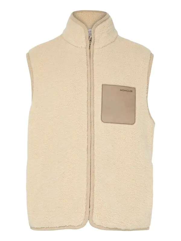 Moncler Sleeveless High Neck Zipper Vest - Nude