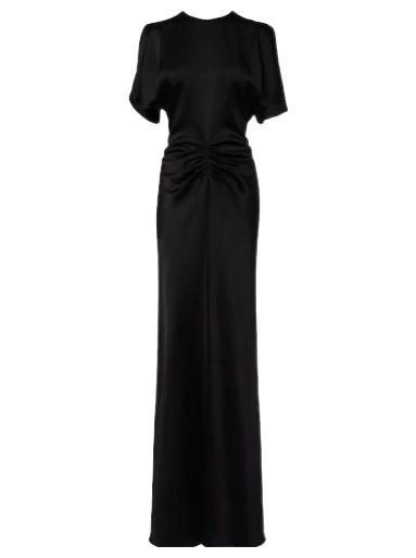 Victoria Beckham Isabella Gathered Satin Gown - Black