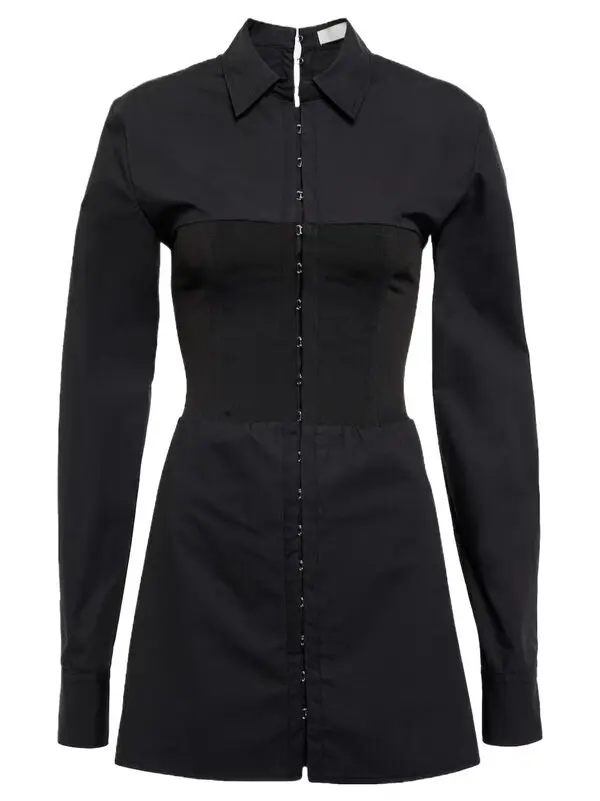 DION LEE Knitted Patchwork Mini Dress - Black