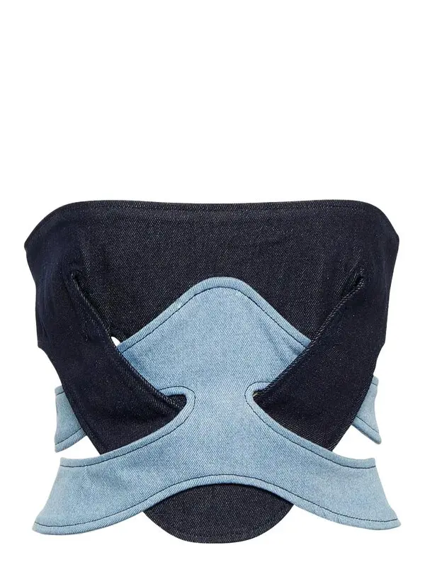 DION LEE Strapless Cowgirl Tank Top - Black