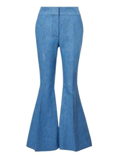 Gabriela Hearst Cotton And Linen Flared Pants - Blue