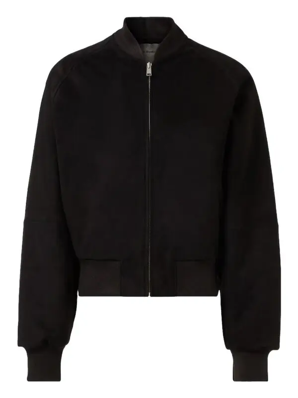 ENTIRE STUDIOS Suede Bomber Jacket - Black