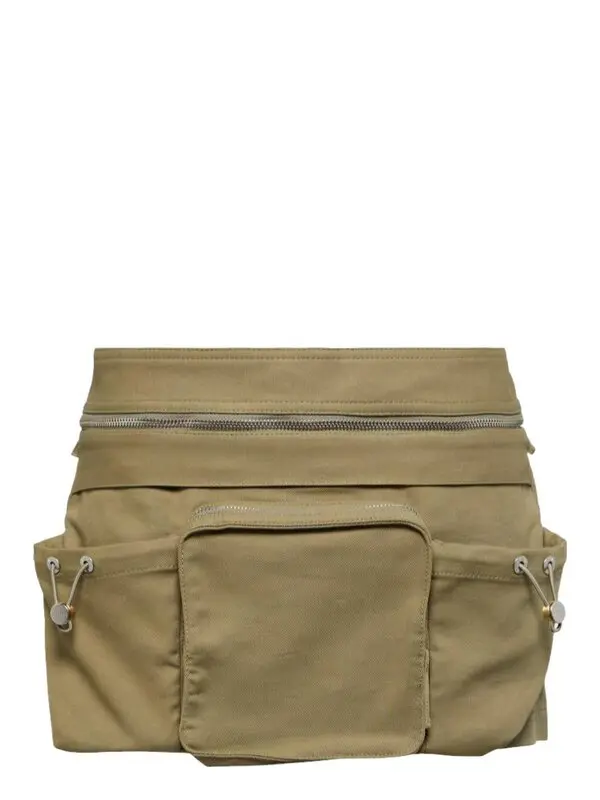 DION LEE Utility Mini Skirt With Detachable Waist Bag - Gray