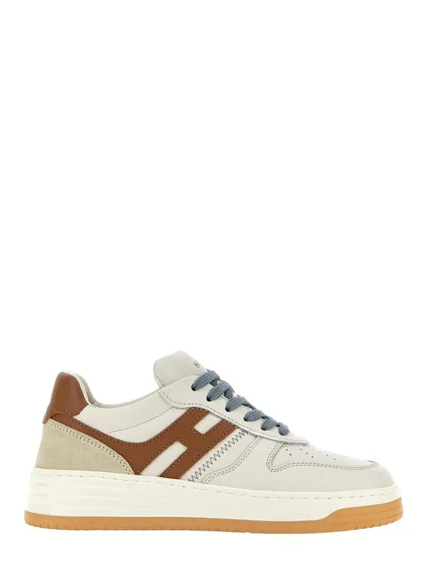 Hogan Lace-up Sneakers With Embossed Logo - White