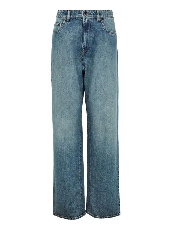 Miu Miu Embroidered Logo Low-rise Jeans - Blue