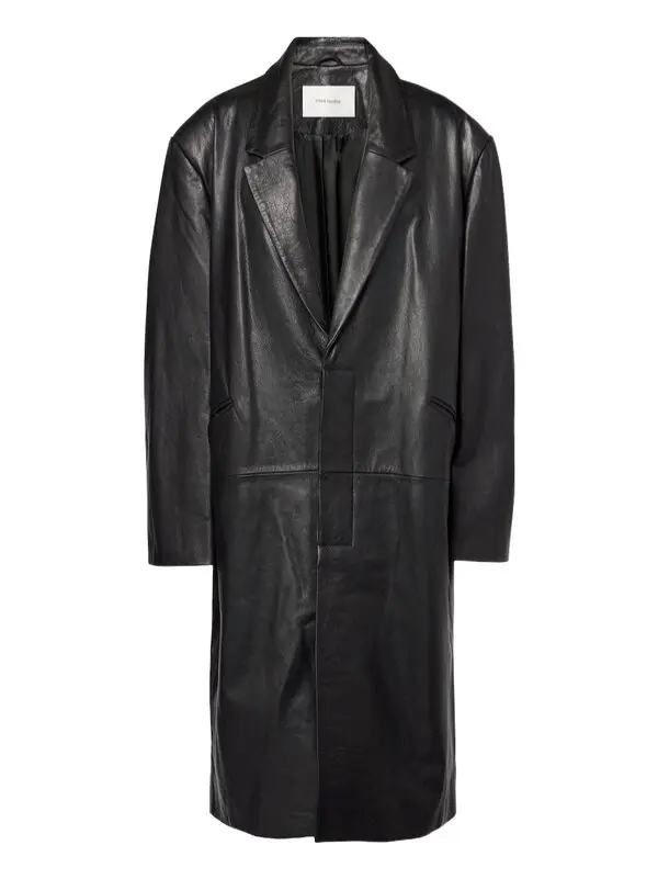 ENTIRE STUDIOS Oversized Leather Coat - Black
