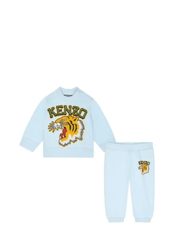 Kenzo Tiger Head Print Cotton Tracksuit - Blue