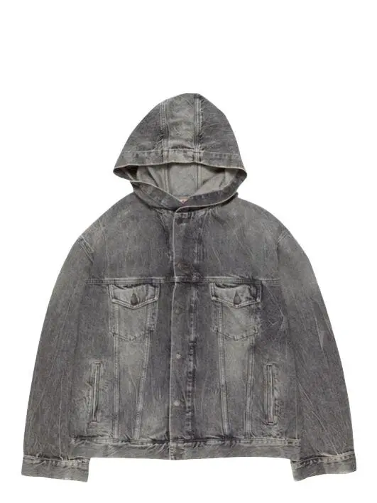 Acne Studios Hooded Denim Jacket - Gray