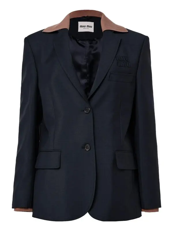 Miu Miu Logo Blazer - Black