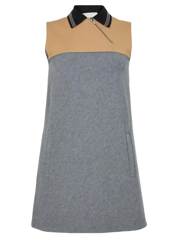 Miu Miu Sleeveless Bi-color Mini Dress - Gray