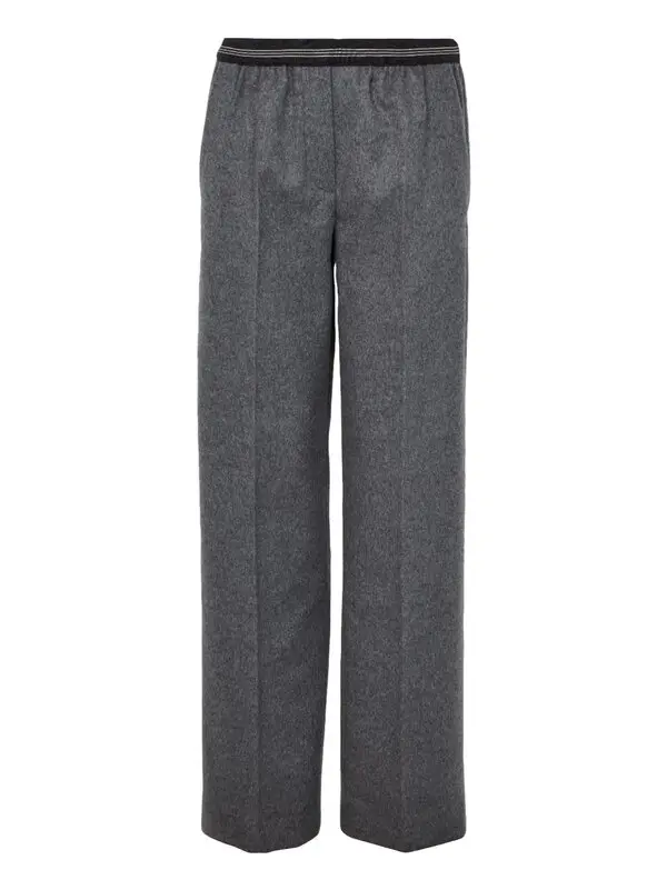 Miu Miu Wool Drawstring Trousers - Black