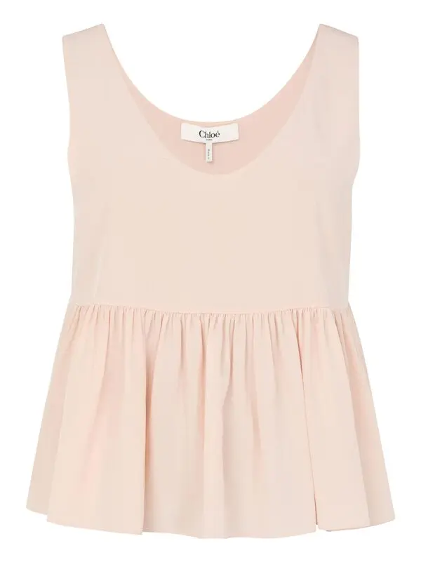 Chloé Sleeveless Peplum Top - Nude