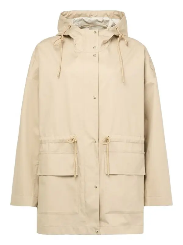 Moncler Long-sleeved Hooded Coat - Beige