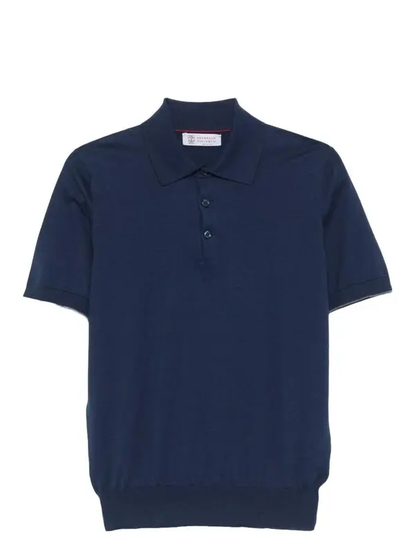 Brunello Cucinelli Short-sleeved Polo Shirt - Blue