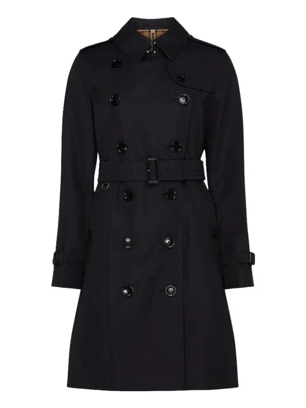 Burberry Mid-length Kensington Heritage Trench Coat - Black