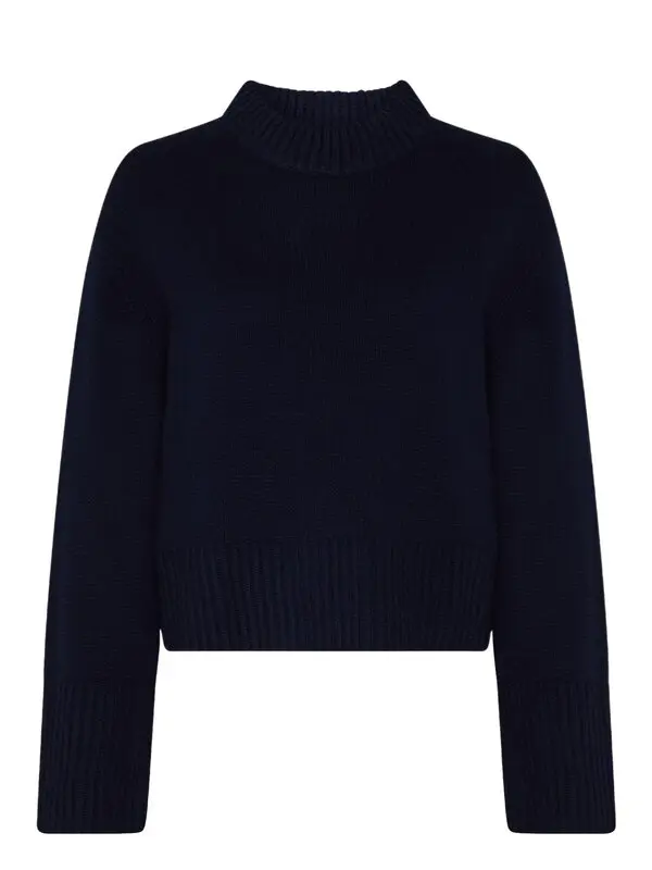 LISA YANG Round Neck Sweater - Navy