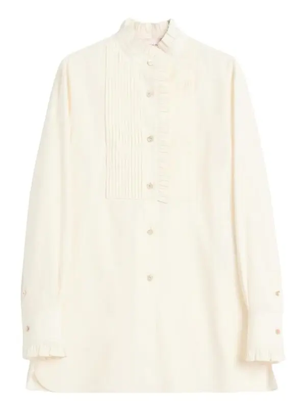 Valentino Garavani Silk Shirt With Pintuck Detailing - Birch