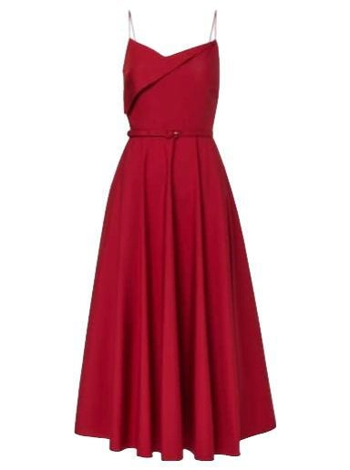 Roland Mouret Cotton Poplin Midi Dress - Red