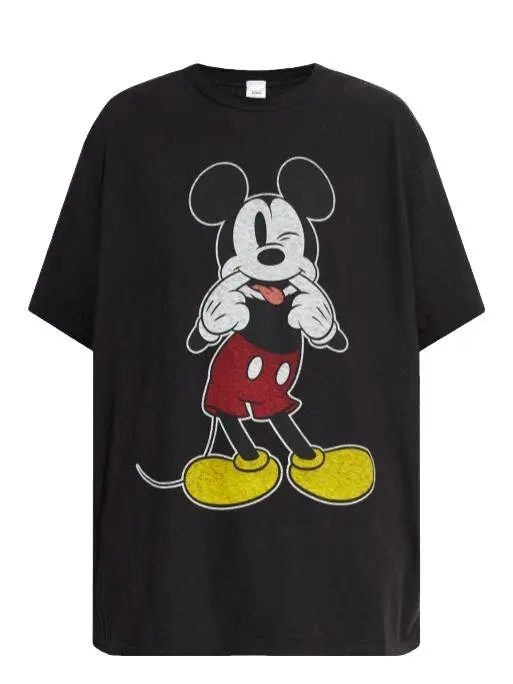 RE/DONE Silly Mickey" Boyfriend Tee - Washedblack