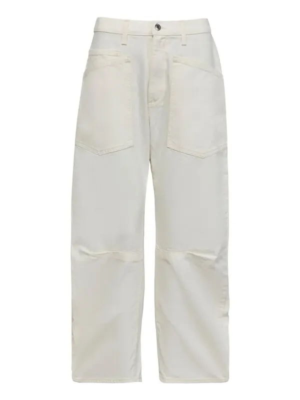 NILI LOTAN Shon Denim Trousers With Belt Loops - White