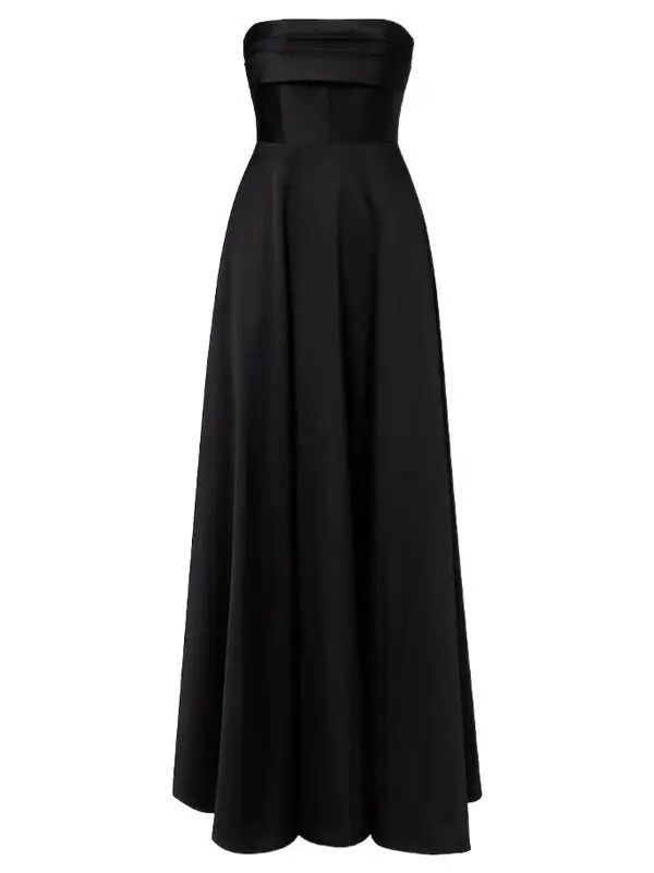 Roland Mouret Pleated Taffeta Corset Gown - Black