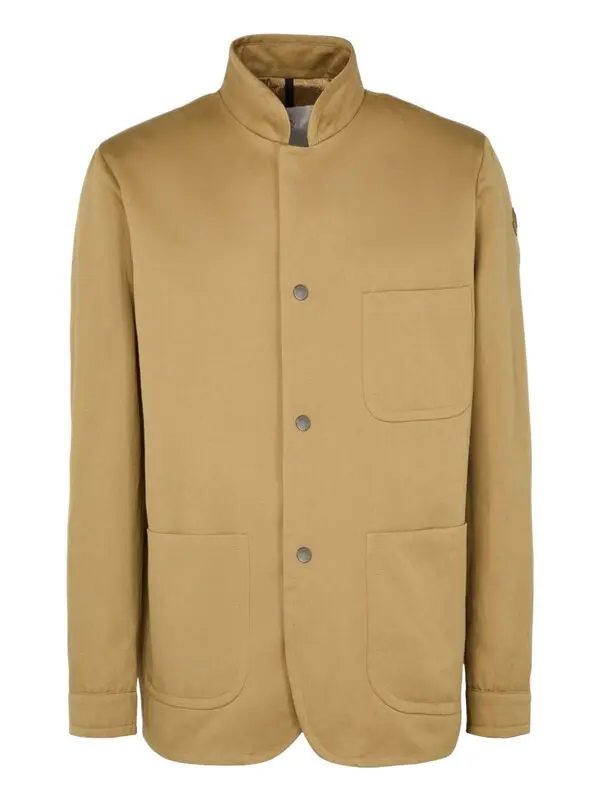 Moncler High Collar Long Sleeve Casual Jacket - Nude