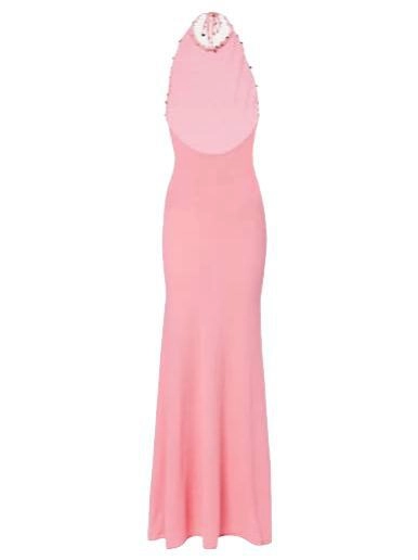 Christopher Esber Halterneck Maxi Dress With Gemstone Embellishments - Pink
