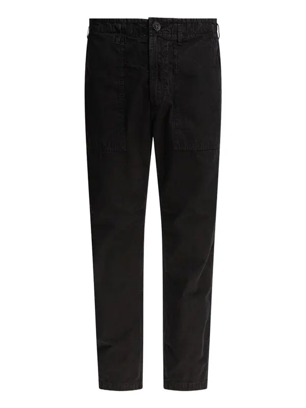Stone Island Logo Patch Straight-leg Pants - Black