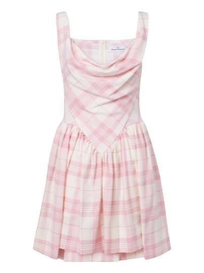 VIVIENNE WESTWOOD Checked Wool-blend Minidress - Pink