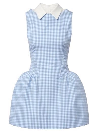 SHUSHU/TONG Gingham Cotton Minidress - Blue