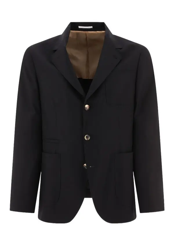 Brunello Cucinelli Single-breasted Wool Blazer - Black