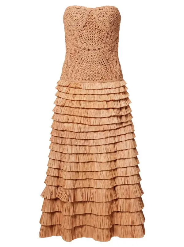 Simkhai Off-the-shoulder Tiered Dress - Nude