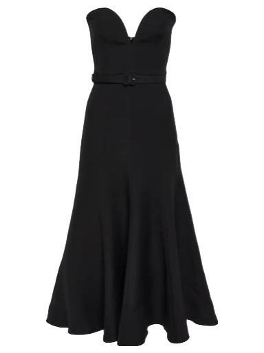 Roland Mouret Off-the-shoulder Midi Dress With Belt - Black
